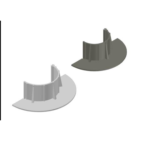 Chem Link 4" Diameter E-Curb Round - Gray, F1357GR | Greentech Renewables